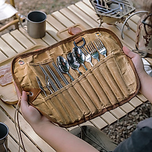 CYXI 12 PC Grilling and Camping Cooking Utensils Set,Grill Accessories Portable Compact Gear for Backpacking BBQ Camping Hiking Travel Cookware Kit