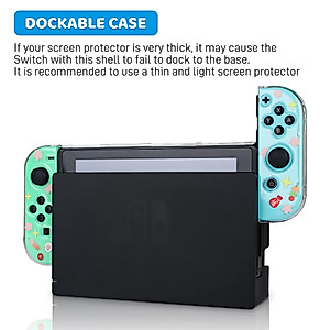 Cute Dockable Case for Nintendo Switch, FANPL Cover Case Compatible with Switch Console and Joy Con Controller, Comfortable Hard PC Shell, Blue Switch Skin Accessories for Girls - Cute Cuisine Pattern