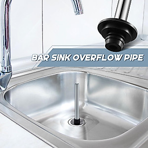 Tandefio 4 Pcs Universal Bar Sink Overflow Pipe Stainless Steel Sink Strainer Pipe Bar Sink Stopper Overflow Sink Plug Bathroom Pipes Fittings for Kitchen Commercial 1", 1-1/4", 1-1/2" Drain