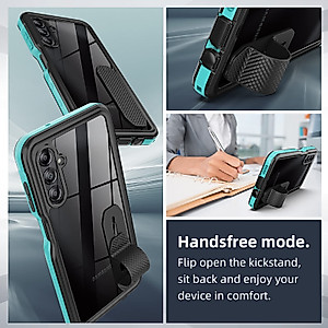 for Samsung Galaxy A14 5G Phone Case, Waterproof Case with Built-in Screen Protector & Cell Phone Ring Holder, Full Body Shockproof Rugged Heavy Duty Protection Cover for Samsung A14 5G Blue