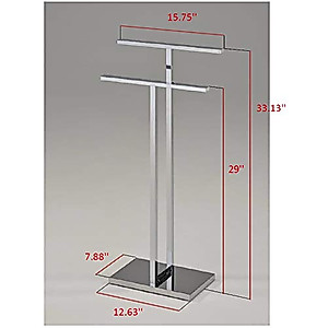 Kings Brand Furniture - Mertzon Modern Metal Free-Standing Towel Rack Stand, Chrome