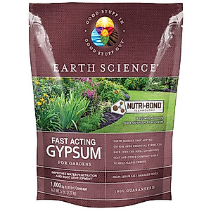 Earth Science Fast Acting Gypsum - Soil Conditioner Adds Calcium, Repairs Salt Damage & Root Growth with Nutri-Bond Runoff Reduction Technology (5 lb)