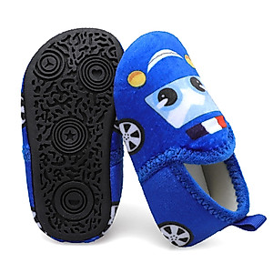 L-RUN Kids Slippers Boys/Girls Nonslip Indoor House Slipper Shoes Blue 6.5-7.5 Toddler=EU24-25