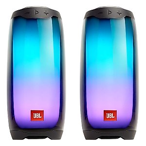 JBL Pulse 4 Wireless Bluetooth IPX7 Waterproof Speaker Pair Bundle - Black