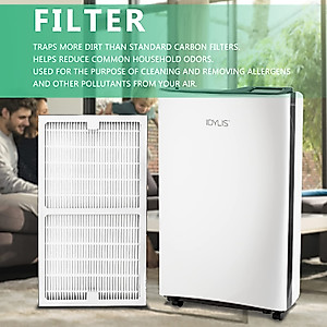 Gekufa Replacement Filter C Compatible with Idylis IAF-H-100C, IAP-10-200, IAP-10-280 for Idylis Air Purifiers Include 2 HEPA Filters & 2 Carbon Filters