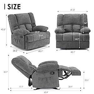 STARY Power Lift Recliner Chair with Massage and Heat for Elderly People, USB Ports and Cup Holders