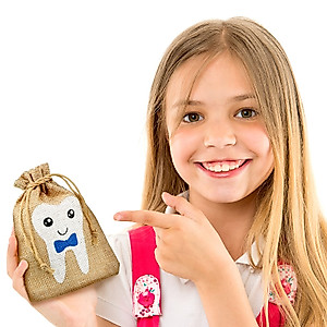 Tooth Fairy Bag Pouch for Boys and Girls to Place Under Pillow Milk Teeth Container Box for Toothfairy Tooth Holder Keepsake Gift for Kids Children Baby Shower Birthday (Blue Style)