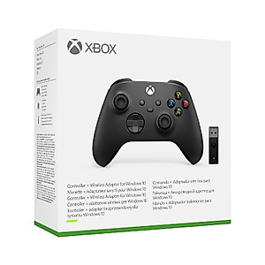 Xbox Wireless Controller Carbon Black + Wireless Adapter for Windows (Xbox Series X/S)
