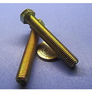 Class 8.8 Yellow Zinc Steel Bolts FT M8 x 1.25 mm x 60 mm Long 5 pcs