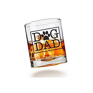 Dog Dad Whiskey Glass for Men With Pets - Unique Gifts for Dog Lovers - Fathers Day, Birthday, Christmas, Valentines day - Boyfriend, Husband, Son, Dog Owner