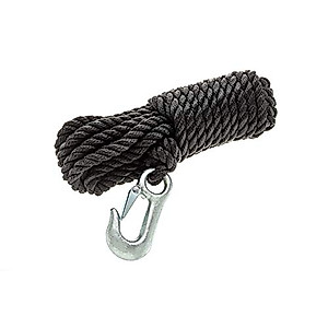 Attwood 11739-2 Poly Winch Rope with Steel Hook (3/8-Inch x 20-Feet)