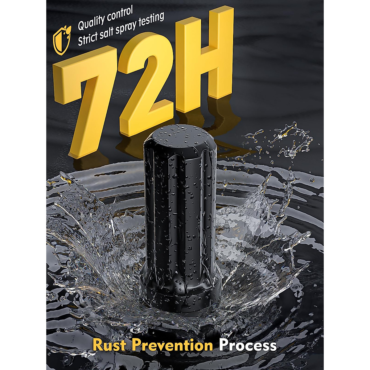 MIKKUPPA M14x1.5 Wheel Lug Nut - Replacement for Chevy Silverado 1500 2500, GMC, Ford, Ram, Aftermarket Wheel - 32pcs Black Closed End Lug Nuts with 1 Socket Key