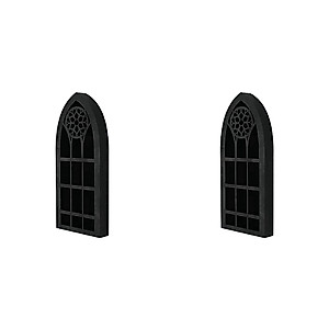 KTELI 2X Wall Mounted Floating Shelves Old Window Crystal Wall Shelf Wall Hanging Gothic Boho Black Essential Oil Shelf