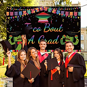 Taco Bout A Grad Backdrop Banner Mexican Graduation Class of 2023 Cactus Cap Party Photography Background Wall Decoration