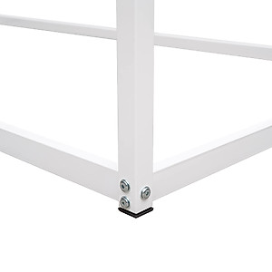 Merax Princess Metal Montessori Day Bed Twin House Floor Beds Frame for Boys Girls, Box Spring Needed,Easy Assemble (Twin,White)