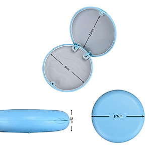 YOUYA DENTAL Aligner and Retainer Case, 2PCS Solid Orthodontic Aligner Retainer Case Denture False Box, Mouthguard Case Holder Protective Case for Oral Care Dentisty - Blue