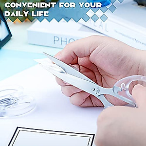 3 Pieces 6.3 Inches Acrylic Scissors Clear Silver Scissors Fabric Scissors Straight Acrylic Stainless Steel Multipurpose Craft Scissors for Office, Home, School, Sewing