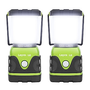 LE 1000LM Battery Powered LED Camping Lantern, Waterproof Tent Light with 4 Light Modes, Camping Essentials, Portable Lantern Flashlight for Camping, Hurricane, Emergency, Hiking, Power Outages