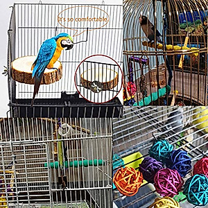 Parrot Perch Stand 12PCS Wood Bird Perch Stand Platform Paw Grinding Rough-surfaced Parakeet Cage Accessories Exercise Toy for Budgies Conure Cockatiel Hamster (Random Color)
