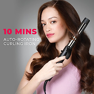 TYMO ROTA Automatic Curling Iron Wand, 1 1/4 Inch Ionic Rotating Hair Curler for Long Hair with Extra Large Nano Titanium Barrel and 5 Adjustable Temps for Professional Hair Styling