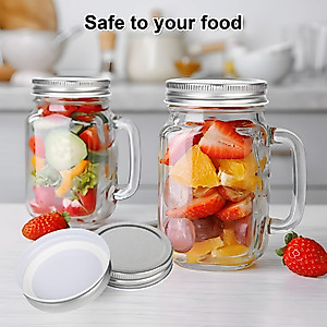 BSL® 48 Packs 2.75 Inch Mason Jar Lids Regular Mouth Leak Proof Secure Mason Storage Solid Caps Jars Lids，Leak Proof,Airtight,Silicone Seal,Seal Tinplate Metal Can Lids (Silver，2.75 inch/70MM)
