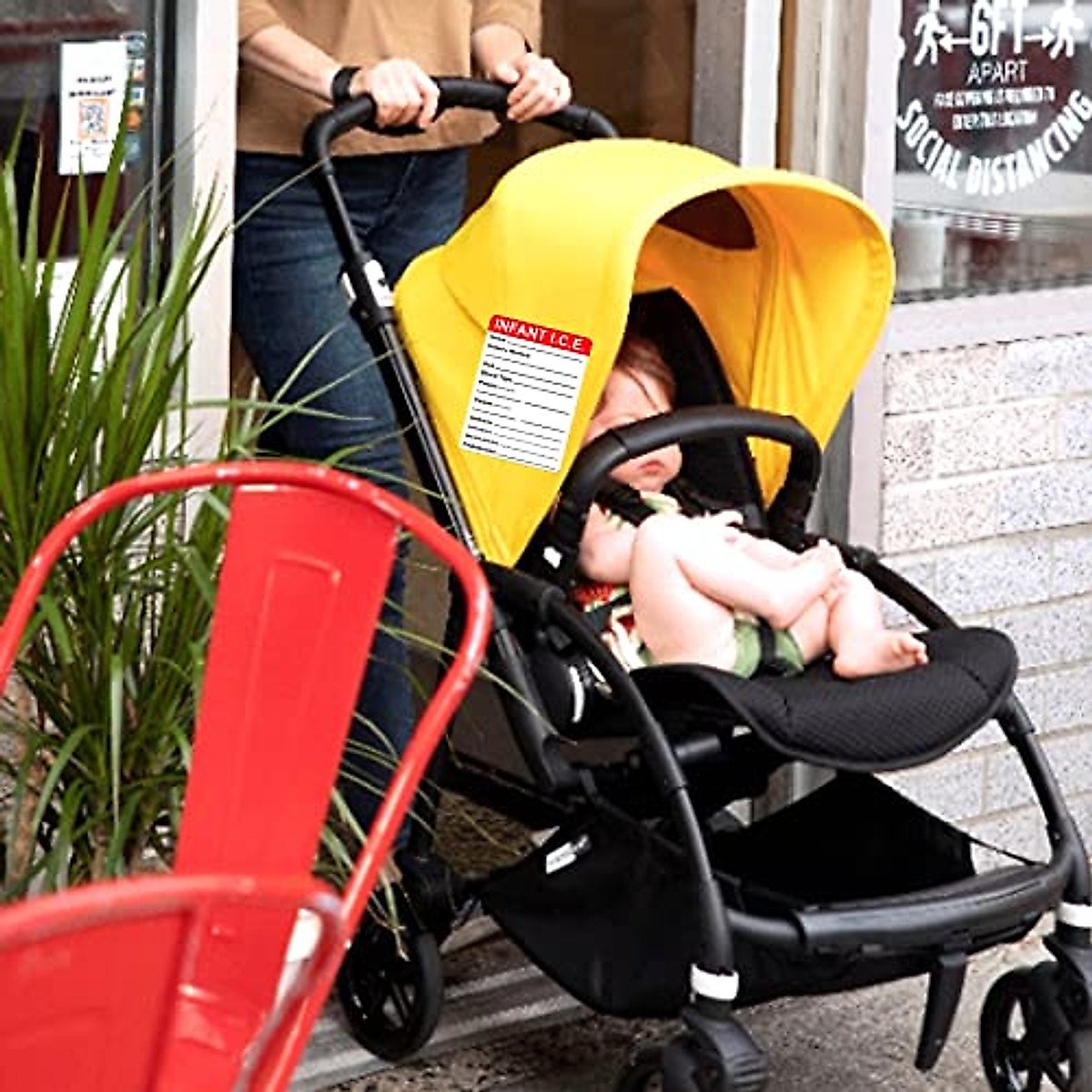 25 Pcs Infant I.C.E.(in Case of Emergency) Car Seat Sticker Safety Information 3 x 4 Inch Child Emergency Identification Contact Car Seat Stickers - Kids Car Seats Alert Attachment Tag Safety Decals