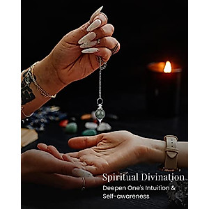 Green Jade - Dowsing Pendulum - Crystal Pendulums - Divination Tools - Healing Crystals - Celtic Pendulum - Scrying Crystal - Reiki Supplies - Crystal Gift