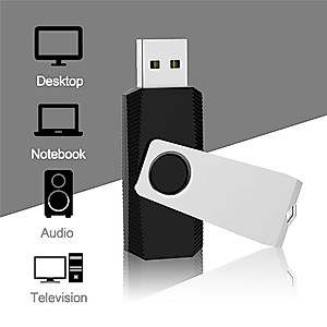 KEXIN 16GB USB Drive Bulk 50 Pack Flash Drive 16 GB USB Drive Thumb Drive Bulk Flash Drive Pack Swivel USB 2.0 (16GB, 50PCS, Black)