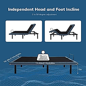 MLILY Queen Adjustable Bed Base Frame with Wireless Remote+14 Inch Queen Memory Foam Mattress,Cool Gel Mattress Bed in a Box, Independent Head & Foot Incline, USB Ports, Zero Gravity, Anti Snore