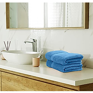 Utopia Towels 8-Piece Premium Towel Set, 2 Bath Towels, 2 Hand Towels, and 4 Wash Cloths, 600 GSM 100% Ring Spun Cotton Highly Absorbent Towels for Bathroom, Gym, Hotel, and Spa (Electric Blue)