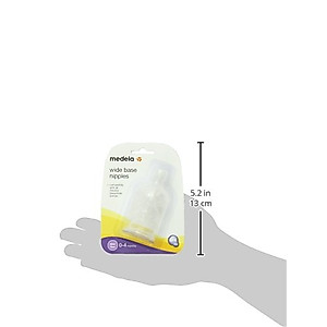 Medela Slow Flow Bottle Nipples with Wide Base, Baby Newborns Age 0-4 Months, Compatible with All Medela Breast Milk Bottles, Made Without BPA, 3 Count (Pack of 1)