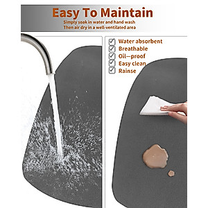 Hotmir Dish Drying Mat for Kitchen-Counter:Super Absorbent Coffee Mat Hide Stain Dish Mat Drying Kitchen Mat | Non Slip Rubber Backed Dish Drying Matt Kitchen Counter for Dish Rack Mat & Coffee Bar