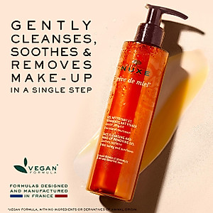 Nuxe Rêve de Miel Facial Cleanser & Makeup Removing Gel - Soothing Softening Cleanser with Honey & Sunflower - 6.7 fl.oz