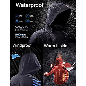 GEMYSE Men's Mountain Waterproof Ski Snow Jacket Winter Windproof Rain Jacket (Army Green,Large)