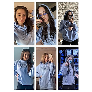SOLY HUX Women Casual Fashion California Hoodie Los Angeles Pullover Drawstring Graphic Sweatshirt Blue S