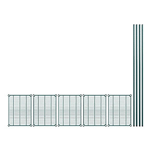 18" Wide NSF Green Epoxy 5-Shelf Kit with 74" Posts WS-460EG1824K75-NF