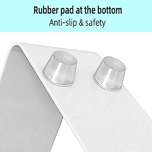 WOWOO HOME 7'' Wooden with Metal Squatting Toilet Stool, Bathroom Poop Stool for Adults, Potty Stool Anti-Slip Brown and White A01