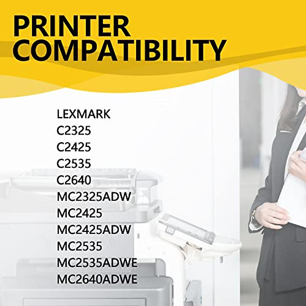 ZHANBO C231HK0 C231HC0 C231HM0 C231HY0 Remanufactured Toner Cartridge High Yield 3,000 Pages Replacement for Lexmark C2325 C2425 C2535 MC2325 MC2425 MC2535 MC2640 Printers