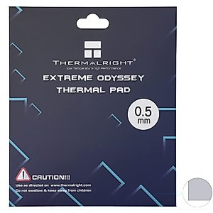 Thermalright Thermal Pad Silicone Thermal Pads 12.8 W/mK, Non Conductive Heat Resistance High Temperature Resistance for Laptop Heatsink/GPU/CPU/LED Cooler Gray (0.5mm)