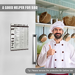 Meat Temperature Magnet, Stainless Steel Meat Smoking Guide, Meat Temperature Chart for BBQ, Smoker Accessories Gifts for Men