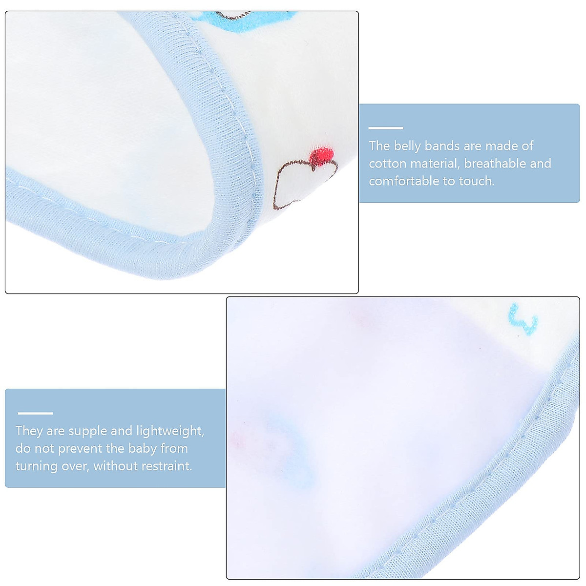 Healifty 3Pcs Baby Umbilical Hernia Belt Baby Belly Button Cord Band Infant Belly Wrap Adjustable Navel Belly Band Sky- Blue