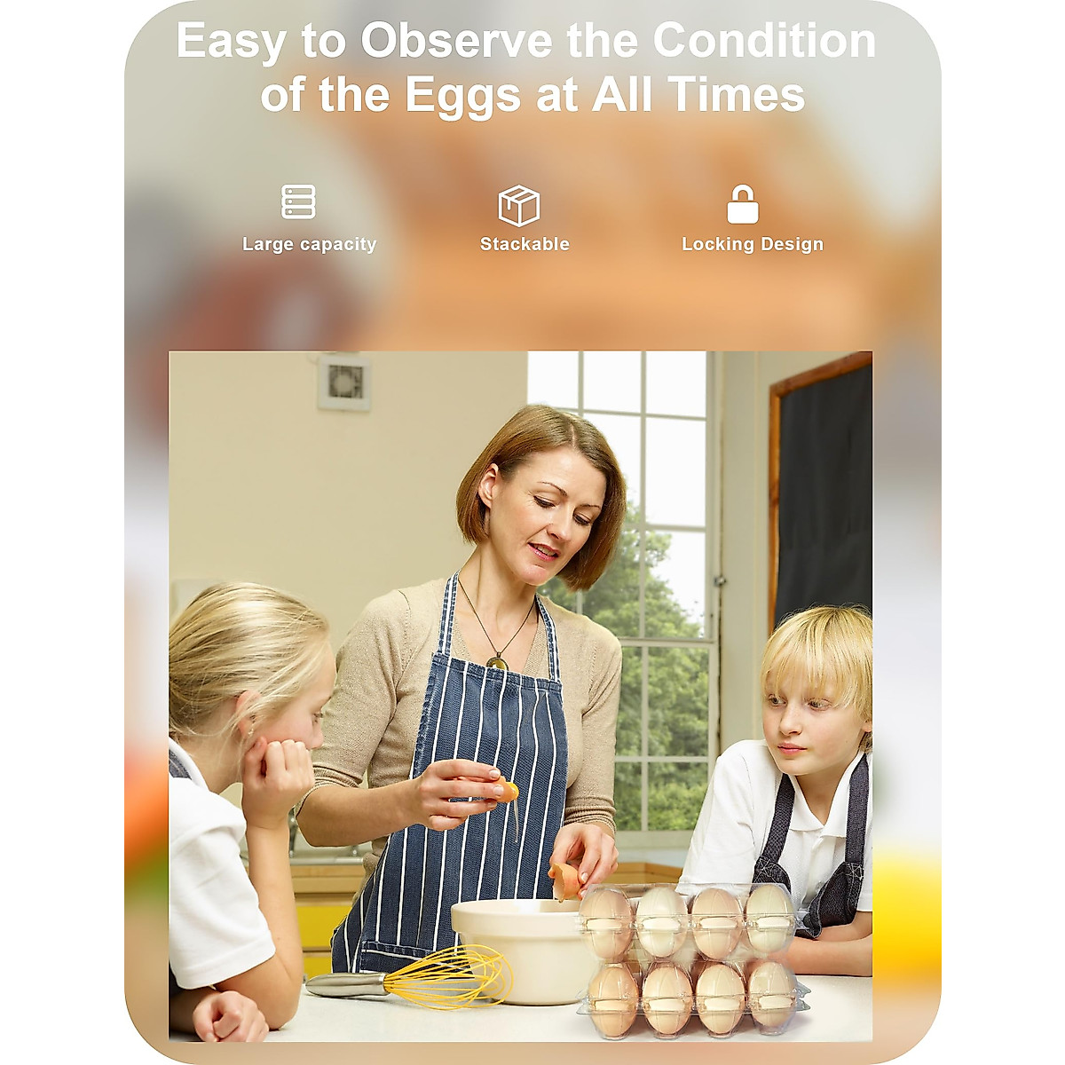 Pintuson 50 Pack Egg Cartons Cheap Bulk 12 Count - Holds 1 Dozen Clear Blank Egg Cartons for Chicken Eggs - Clear Empty Chicken Egg Carton for Fresh Medium Eggs