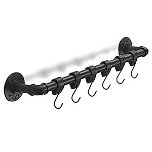 Brute Strength - Multifunctional Leather S-Hooks - Black - 2 Pieces - S Shaped Hooks - Coat Hook - Leather Hooks - Leather s Hooks - Black s Hooks - Kitchen Hooks