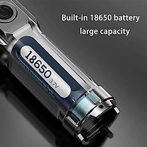 Peachloft Flashlight, Peachloft Flash Light, Rechargeable Flashlights Light LED Flashlights for Home and Camping, Adjustable Zoom, Ipx4 Waterproof (1PCS)