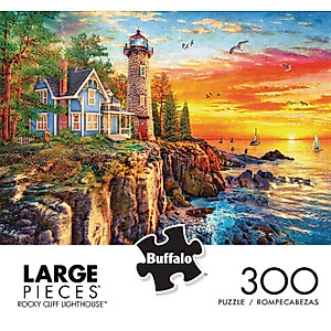 Buffalo Games - Dominic Davison - Rocky Cliff Lighthouse - 300 Piece Jigsaw Puzzle for Adults -Challenging Puzzle Perfect for Game Nights - Finished Size is 21.25 x 15.00