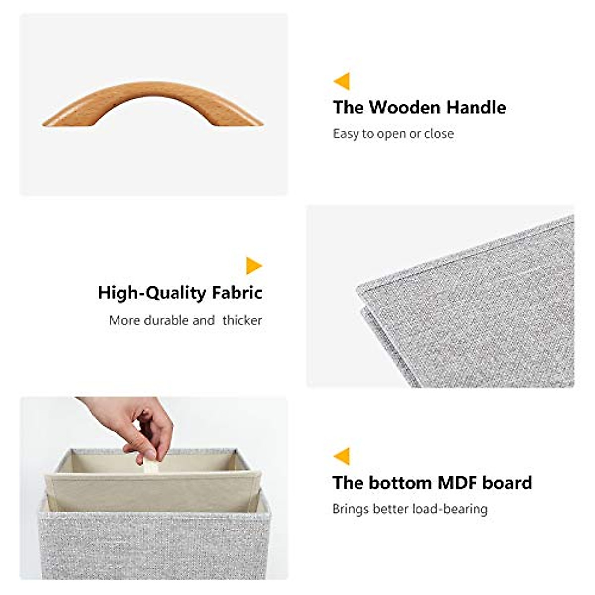 BANTI Dresser for Bedroom with 4 Drawers, Storage Tower, Organizer Unit, Fabric Dresser for Hallway, Entryway, Closets, Sturdy Steel Frame, Wood Top, Easy Pull Handle, Light Grey