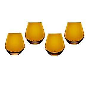 Godinger 22546 18 oz Meridian Stemless Wine Glass - Amber - Set of 4
