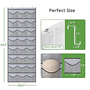 Unjumbly Baseball Hat Rack, 24 Pocket Over-The-Door Cap Organizer with Clear Deep Pockets to Protect, Store and Display Your Baseball Caps Collection, Complete with Over Door Hooks