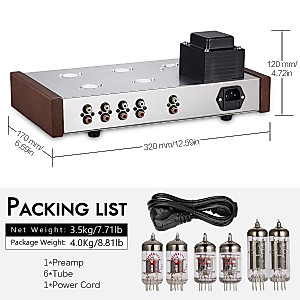 Nobsound 12AX7 (ECC83) 12AU7 (ECC82) Vacuum Tube Preamp HiFi Preamplifier