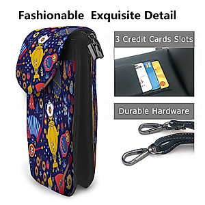 Nicokee Small Crossbody Purse Cell Phone Bag Colorful Moscow Kremlin Cathedral Russian Doll Balalaika Bear Wallet Pouch Mini Shoulder Bag Leather Pocket Bag Waist Bag